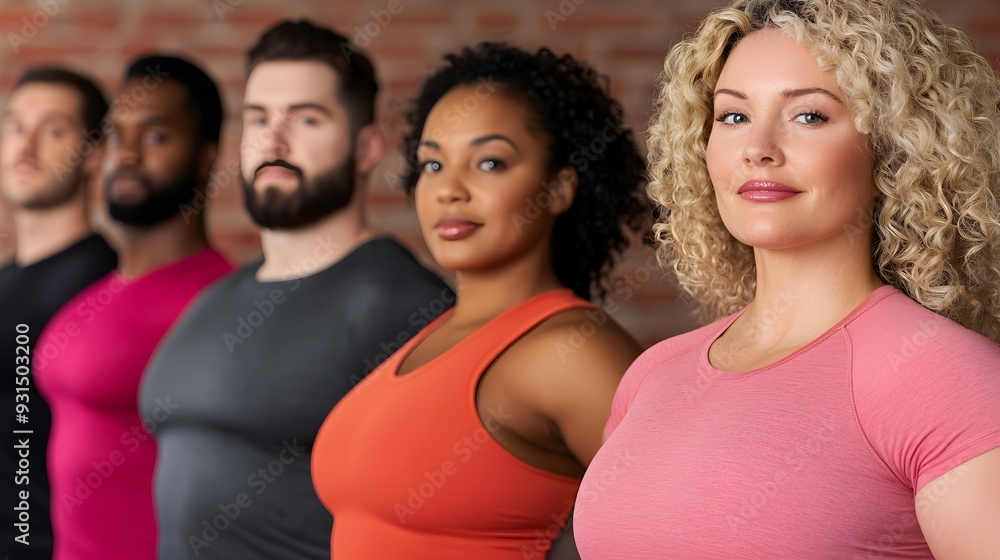 Empowering banner for a fitness studio, showcasing people of all shapes ...