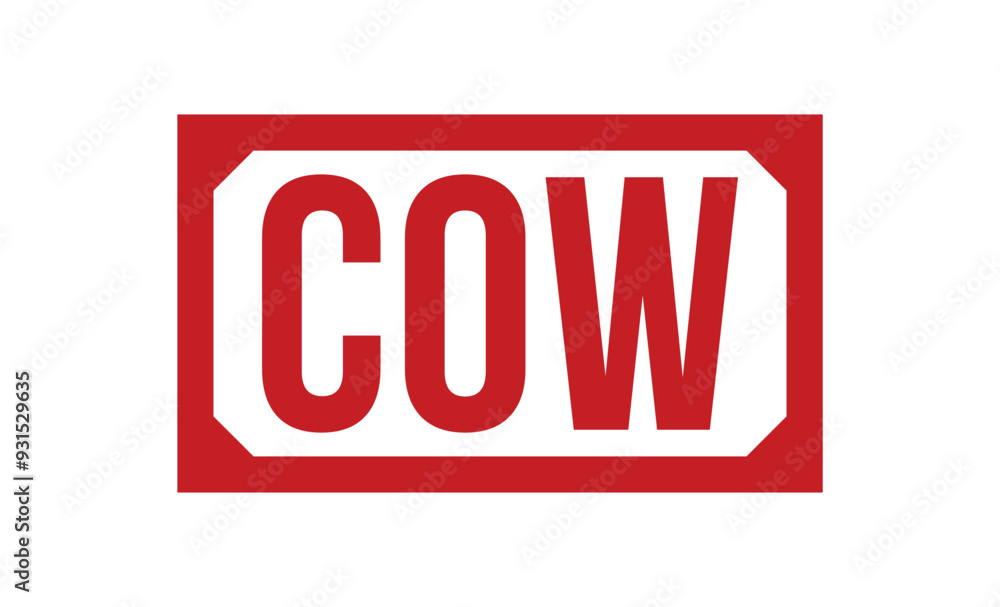COW stamp red rubber stamp on white background. COW stamp sign. COW ...