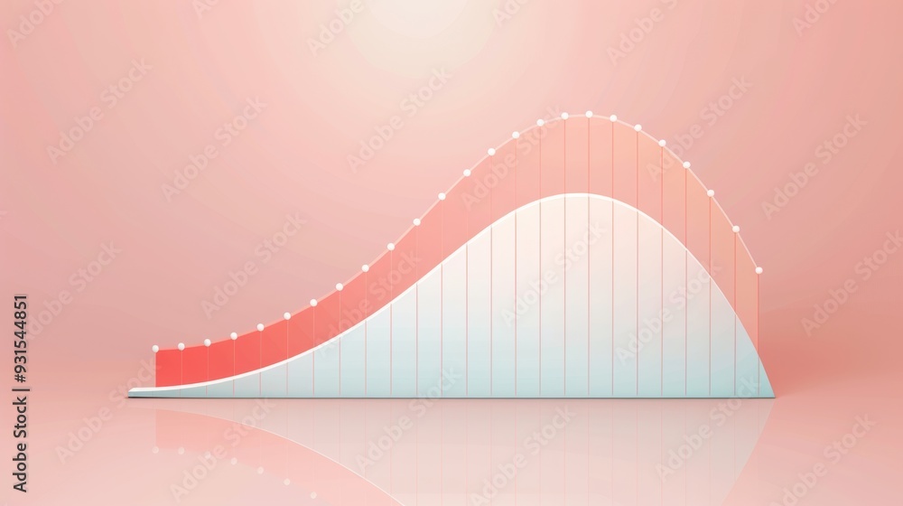 3D Normal Distribution Curve in Pastel Colors A 3D illustration of a ...