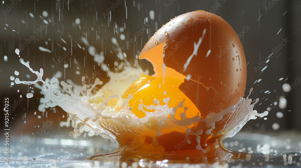 Super realistic photo capturing the moment of breaking a chicken egg ...