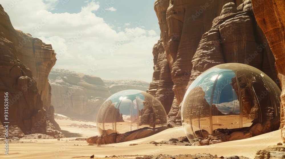 The Martian colony, space colonization, the Moon Dome City, and the ...