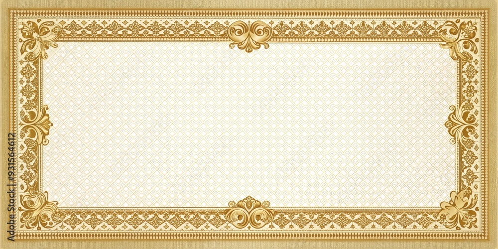 Formal certificate template featuring a gold decorative border ...