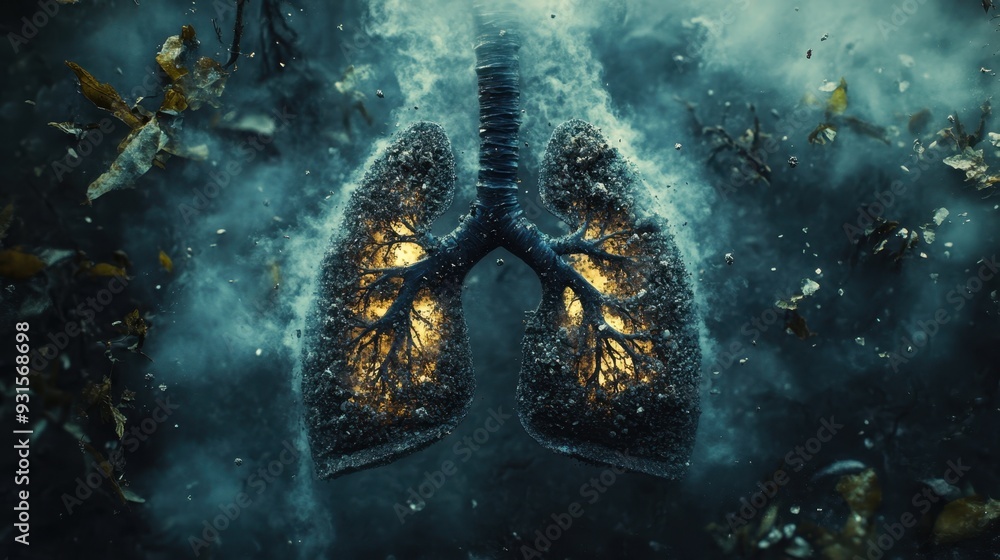 Eerie Transformation: Human Lungs Dissolving into Smoke - A Surreal ...