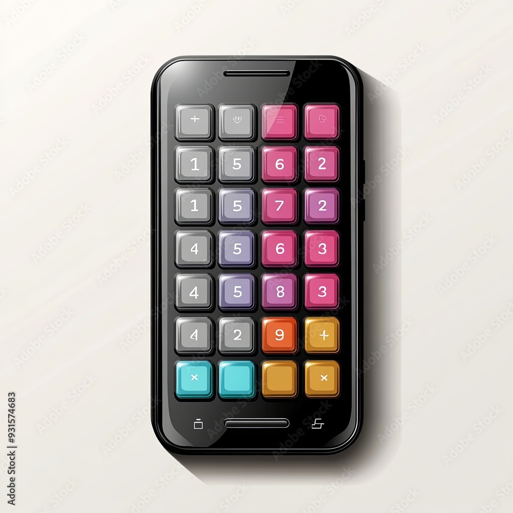 Smartphone dial keypad design. Keyboard template in touchscreen device. User Keypad with numbers ...