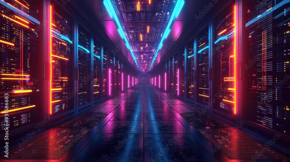 Big data processing with AI algorithms, front view, showcasing massive ... Big data processing with AI algorithms, front view, showcasing massive ...