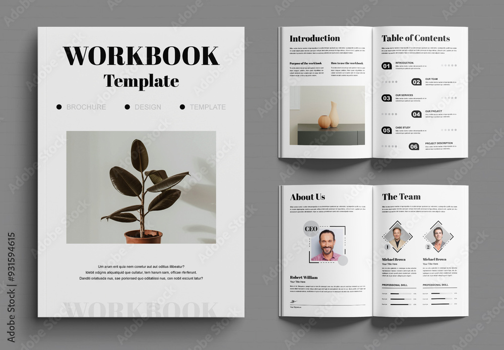 Workbook Template Layout Stock Template | Adobe Stock