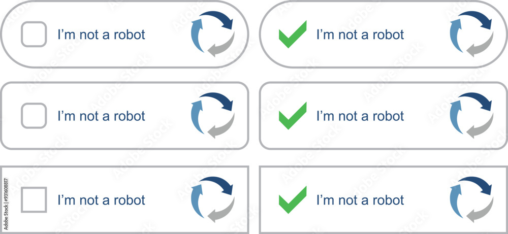 Captcha Im Not A Robot Robot Verification Recaptcha Captcha With Buttons For Start Testing