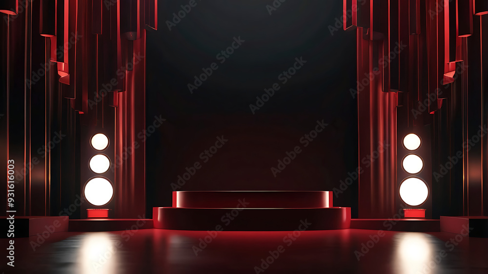 Red carpet bollywood stage maroon stage spotlight award background ...