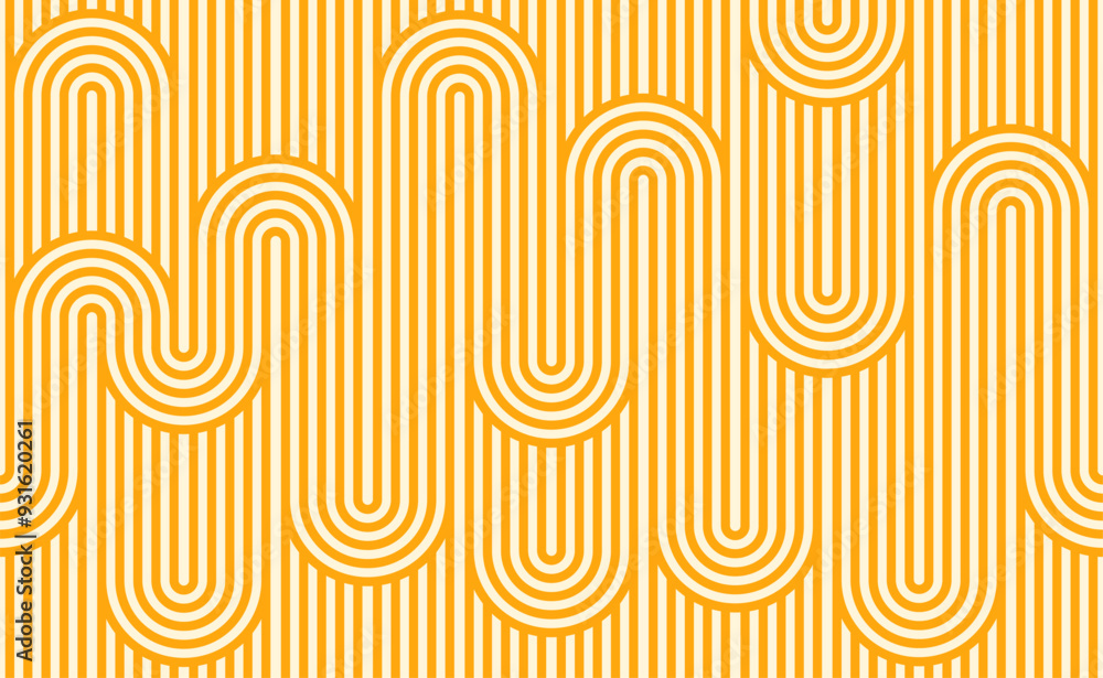 Ramen noodles pasta seamless pattern background with wavy lines, vector ...