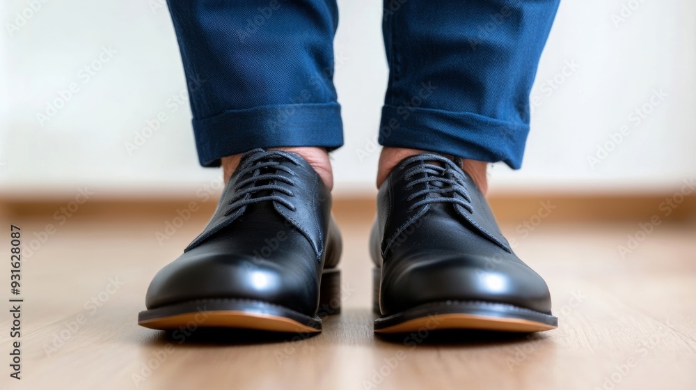 Overweight person struggling to put on shoes due to swollen diabetic ...