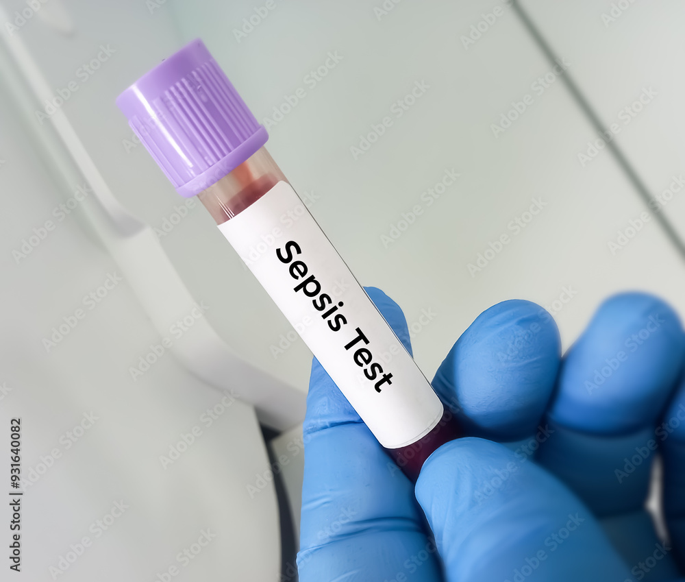 Sepsis. Blood sample for Sepsis test, a serious life-threatening ...