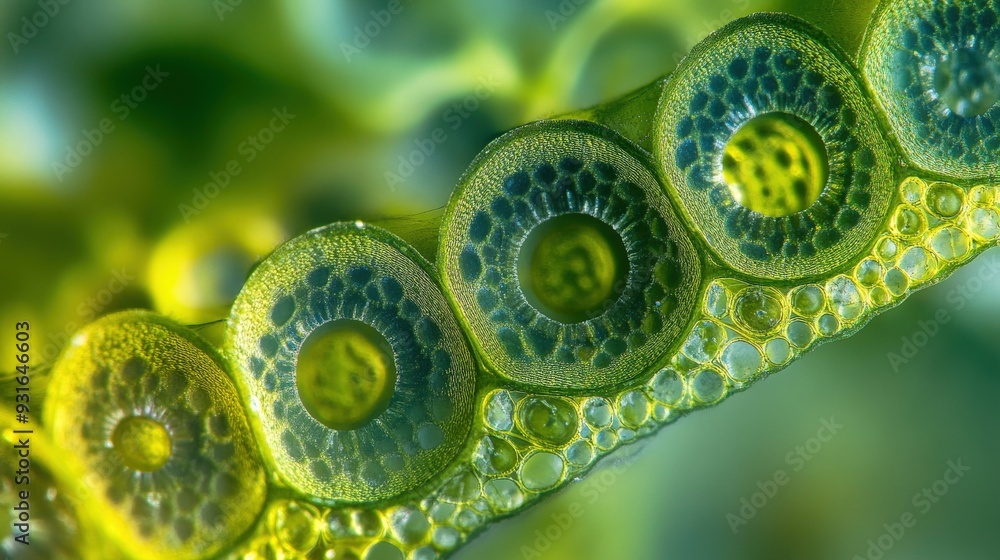 The detailed structure of algae cells reveals chloroplasts ...