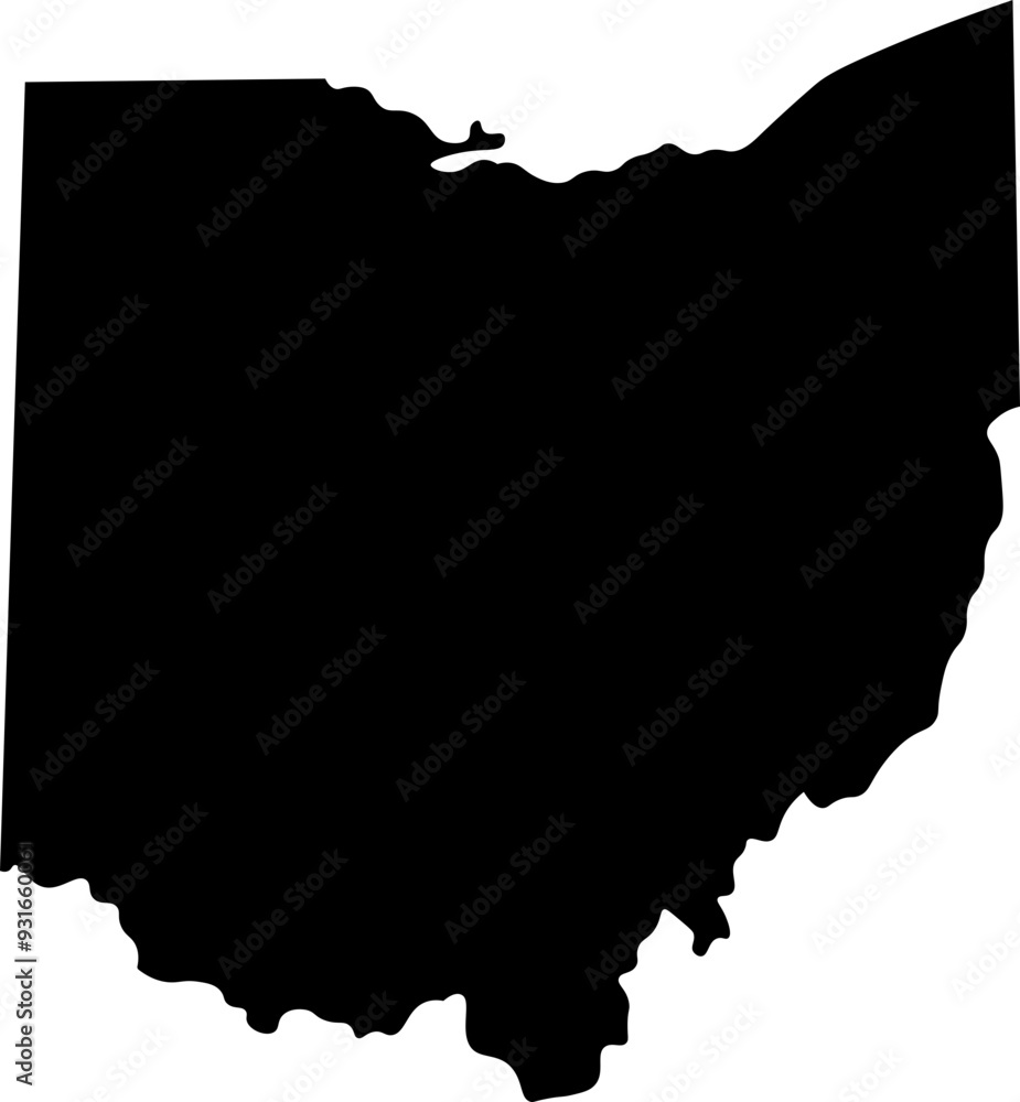 State of Ohio Silhouette Outline Graphic Design with Transparent ...