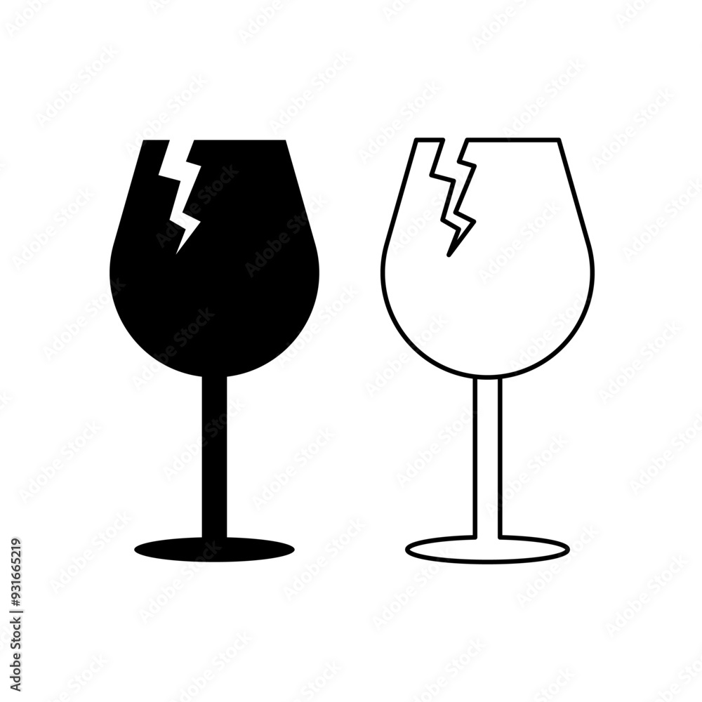 Fragile symbol and clip art. Fragile flat icon design Stock Vector ...