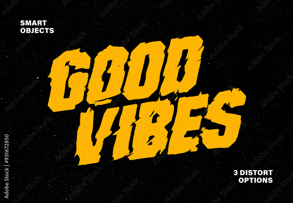 Distort Text And Logos Effect Mockup Stock Template | Adobe Stock