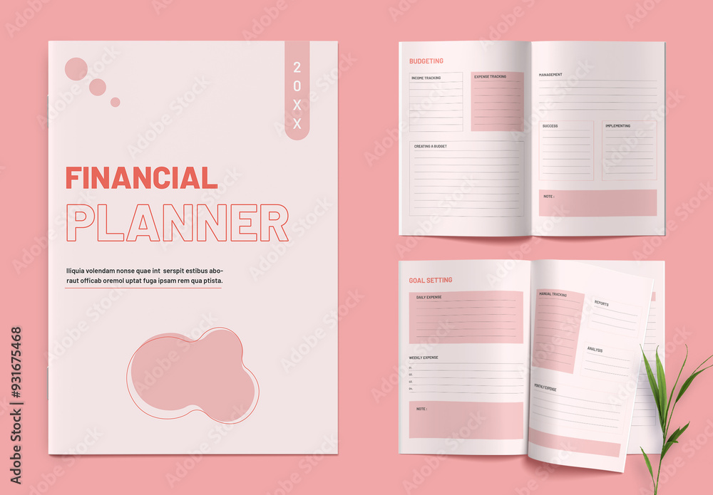 Daily & Monthly Financial Planner Layout Stock Template | Adobe Stock