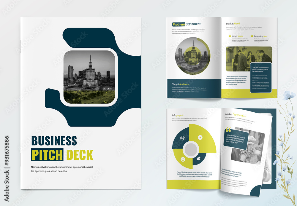 Pitch Deck Brochure Design Template Stock Template | Adobe Stock