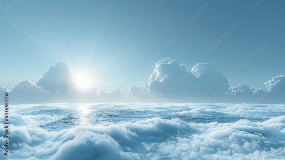 An abstract, minimalistic depiction of the sun with soft, warm rays ...
