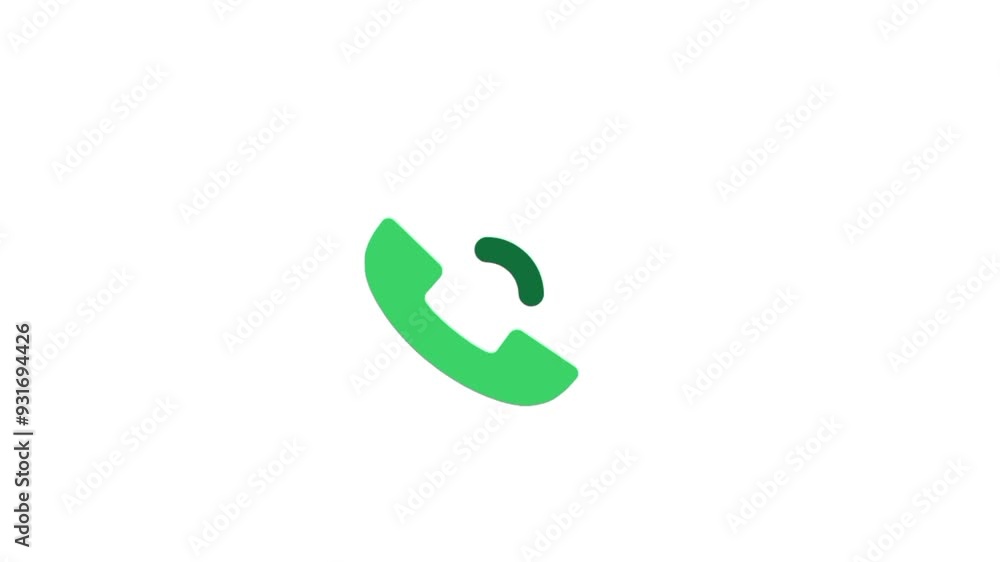 Telephone icon animation on the white background. Incoming call icon ...