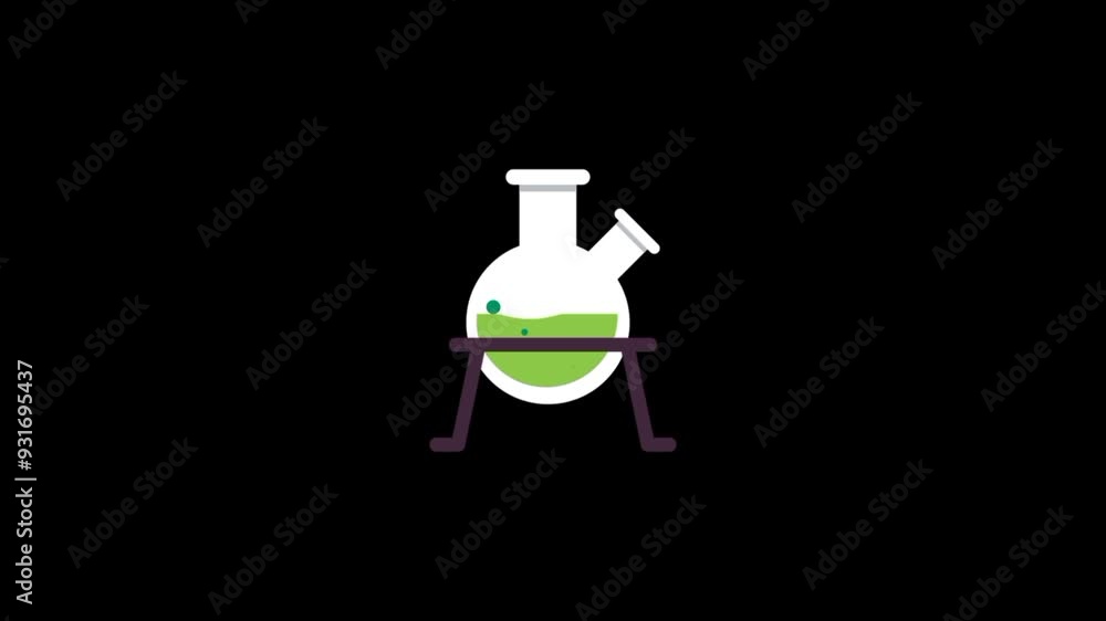 Test tube laboratory flask with green liquid. Chemistry test tube ...