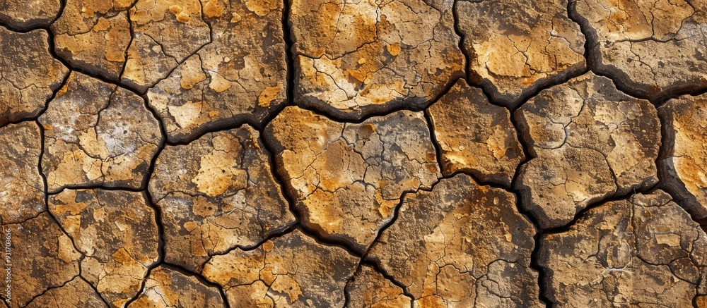 Cracked soil ground texture The natural appearance of soil featuring ...