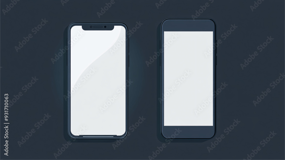 Flat vector illustration of a modern smartphone with a blank screen ...