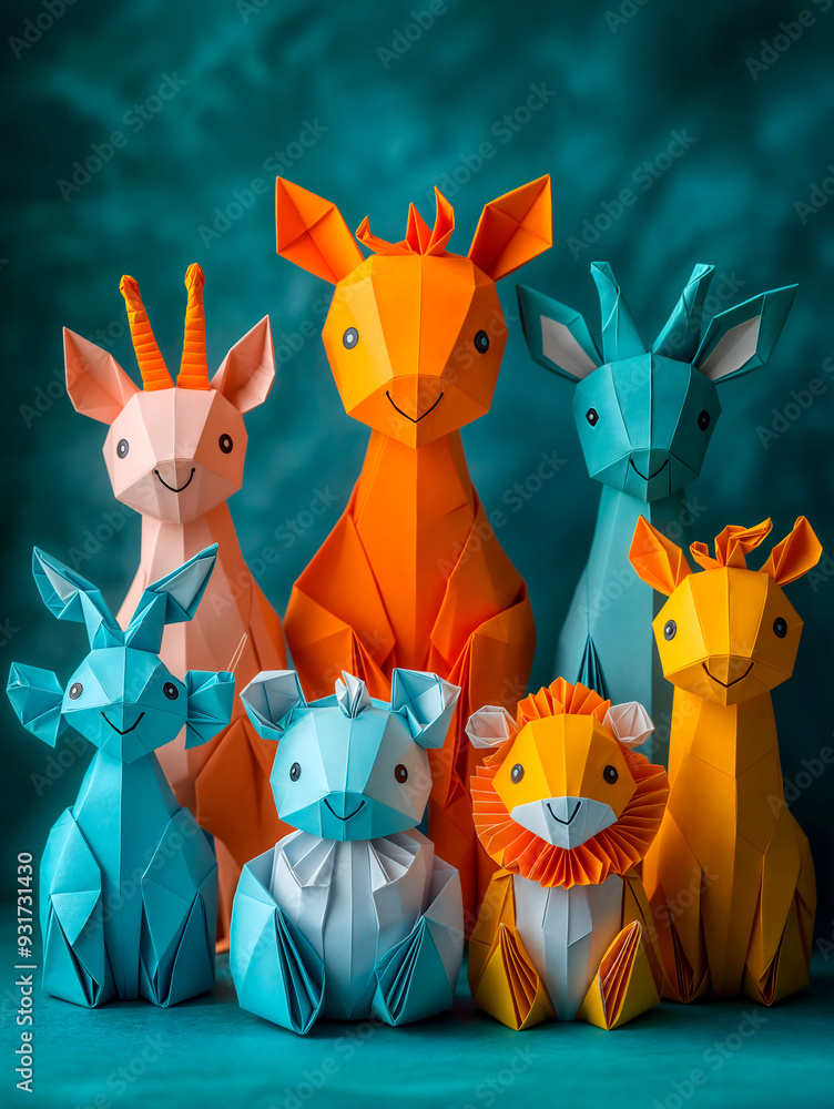 Crafting origami animals from multi coloured paper with interact detail ...
