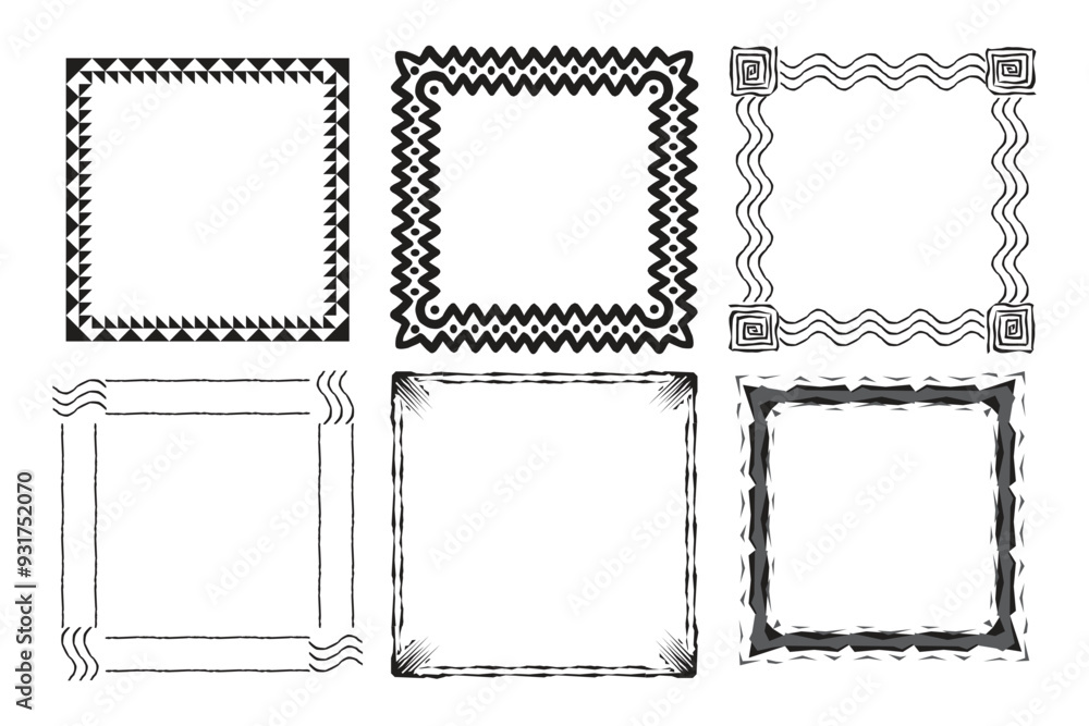 Rectangle Black line frame for presentation, png with transparent ...