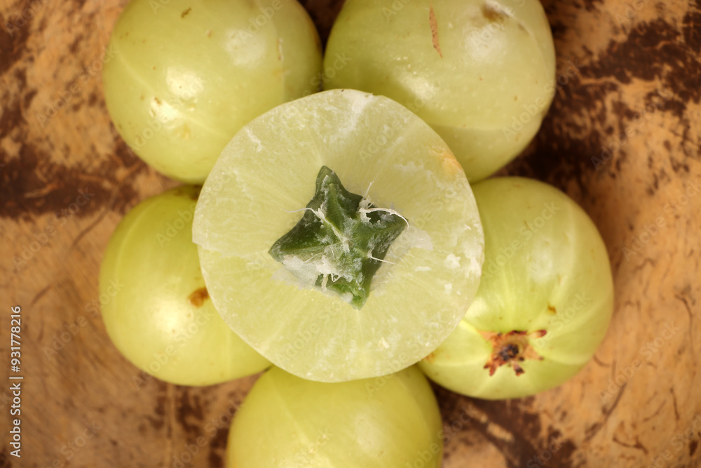 Amloki Indian gooseberry herbal medicinal healthy fruit on white ...