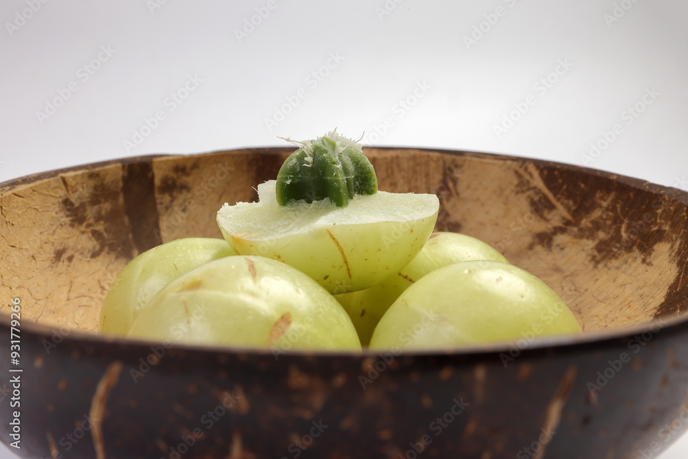 Amloki Indian gooseberry herbal medicinal healthy fruit on white ...