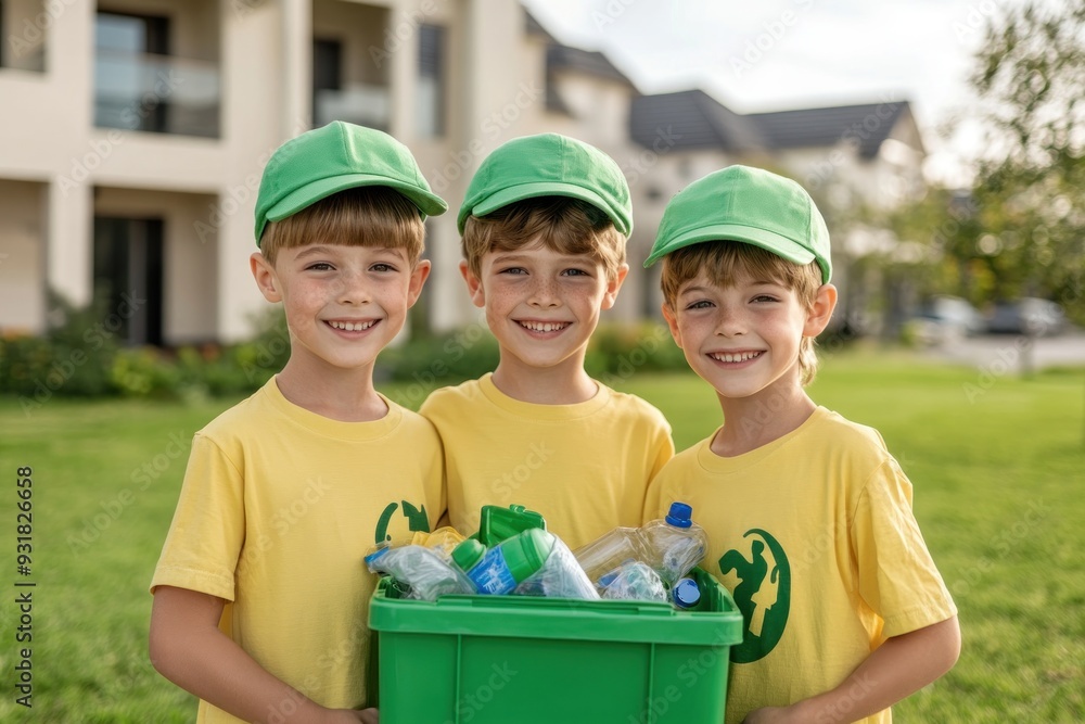Family Teamwork Makes Recycling Fun Kids Sorting and Collecting ...
