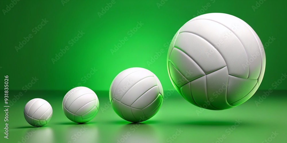 Gradual Ascent: Ascending green and white volleyball icons, depicting ...