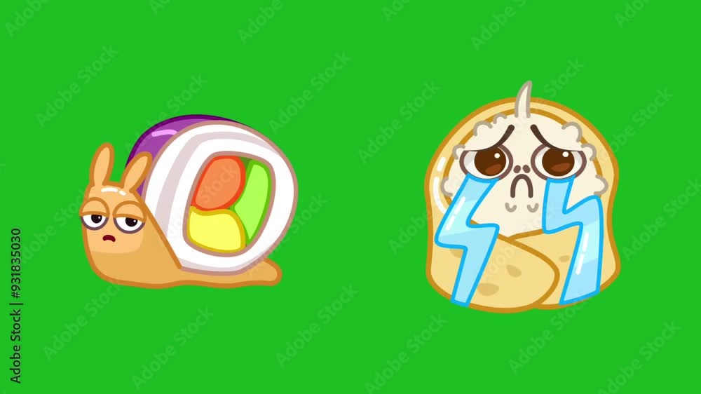 Sticker of funny cartoon characters of a snail who is tired and is ...