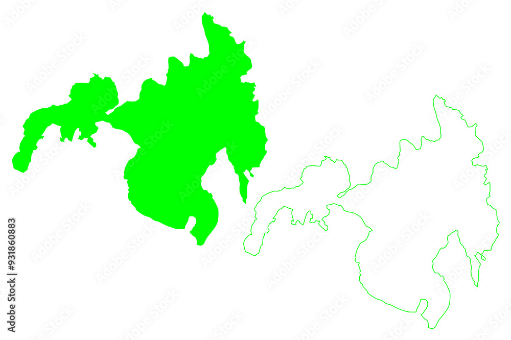 Mindanao island (Southeast Asia, Republic of the Philippines) map vector illustration, scribble ...