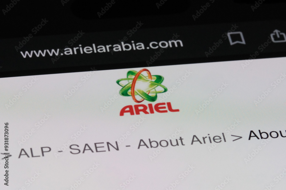 Shanghai,China-August 20th 2024: Ariel brand logo on website Stock ...