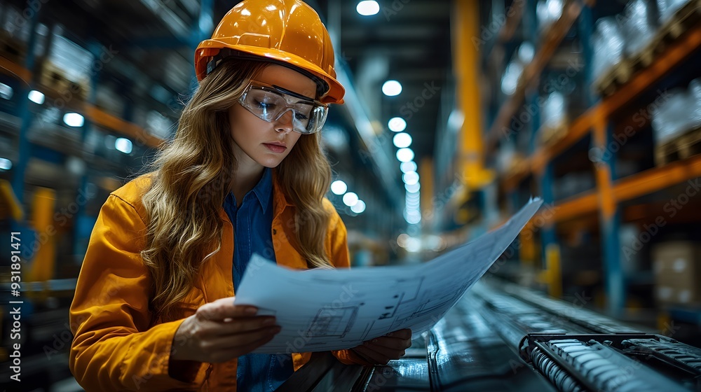 High-resolution image of engineers and architects at a warehousing ...