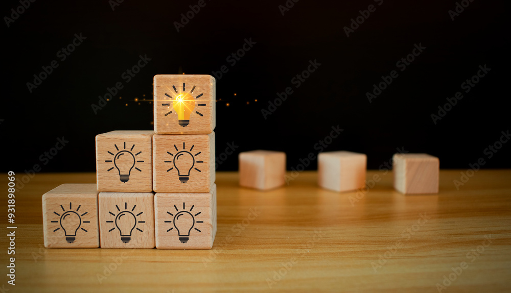 Team creative idea or innovative idea concept, Brainstorming process ...