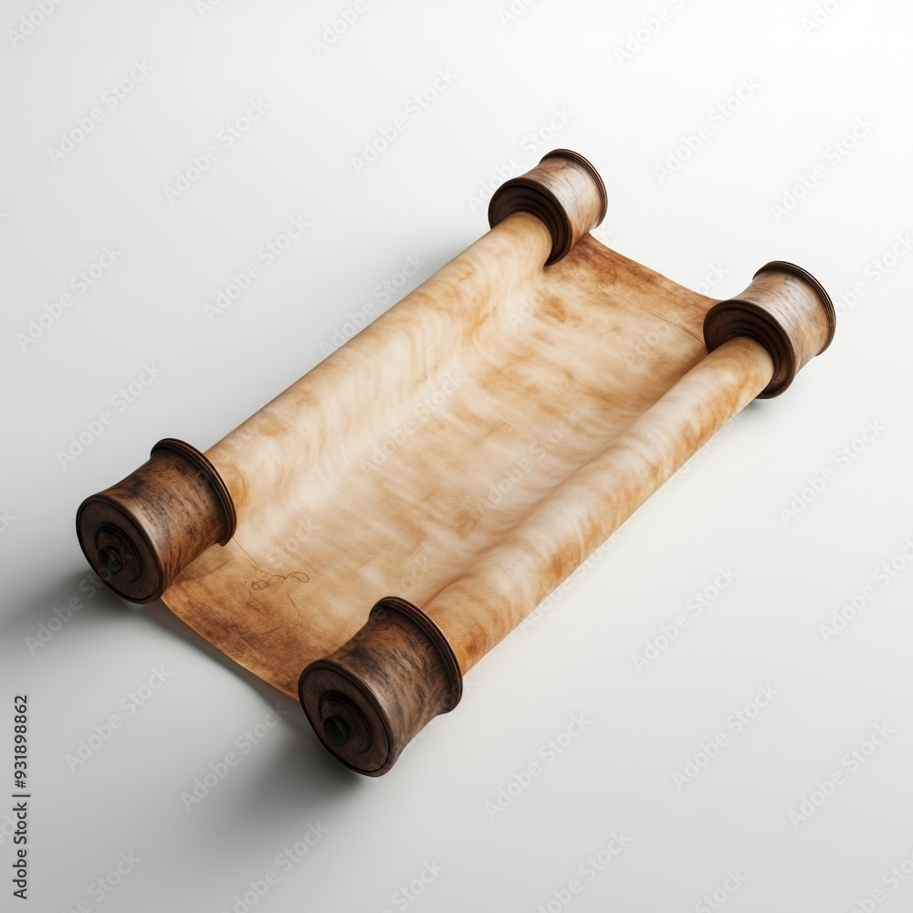 Vintage Parchment Elegance: AI-Generated Ancient Scroll with Wooden ...