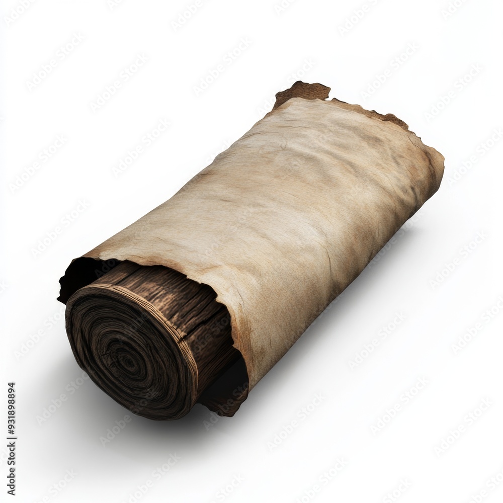 Vintage Parchment Elegance: AI-Generated Ancient Scroll with Wooden ...