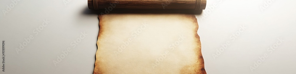 Vintage Parchment Elegance: AI-Generated Ancient Scroll with Wooden ...