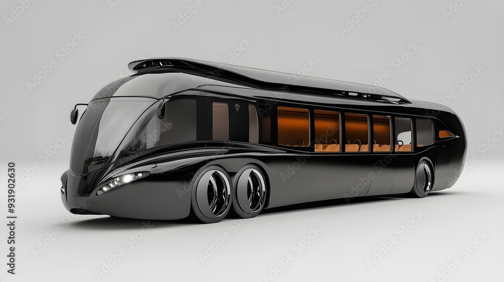 36. **A stylish modern bus with a sleek and streamlined design Stock ...