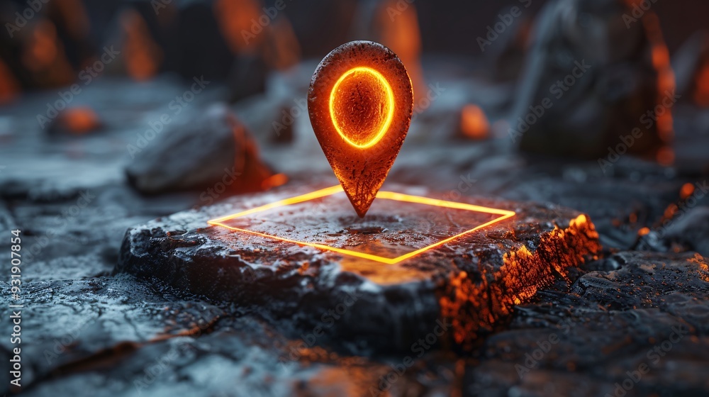 Animated 3D game sprite of a rotating locator pin, ideal for map ...