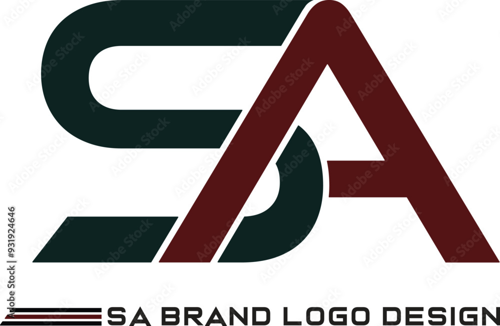 letter SA logo identity design. for security alert with creative ...