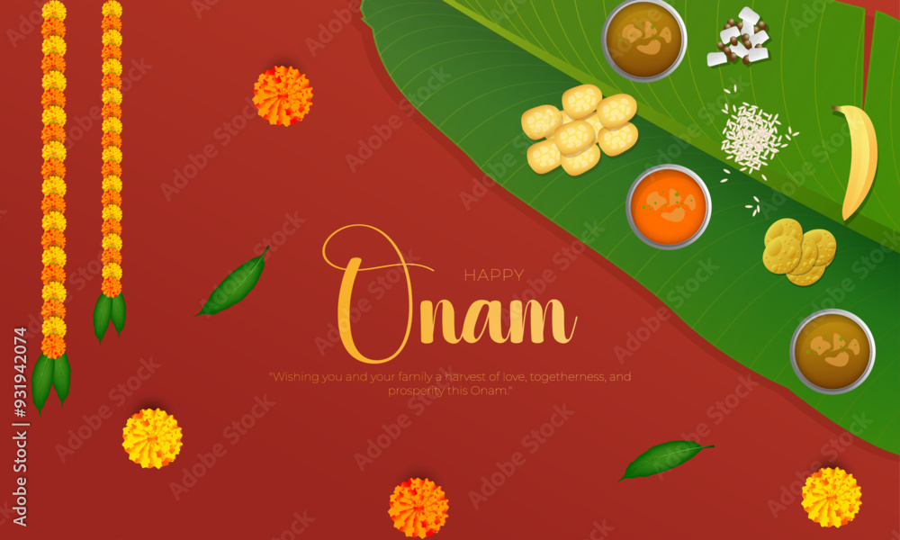 Vetor de Happy Onam Post and Greeting Card. Minimal and Modern Onam ...