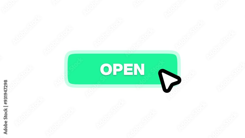 Animated Open Button Icon with Click Interaction - Interactive Open ...