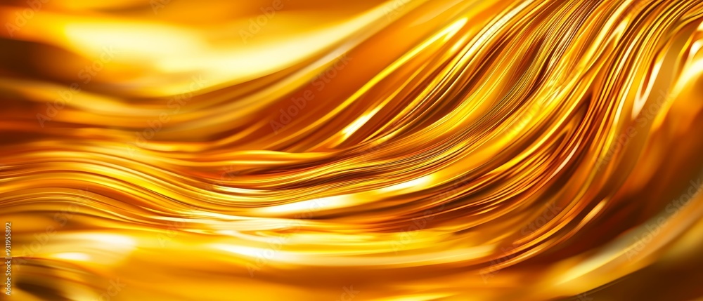 Rich gold ink spreading smoothly across a liquid background, with ...