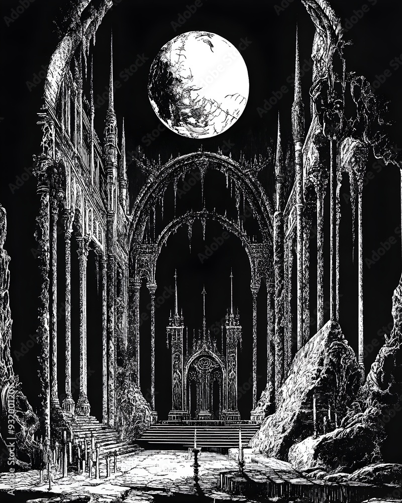 Mysterious Occult Symbols and Moody Ritual Chamber with Intricate ...