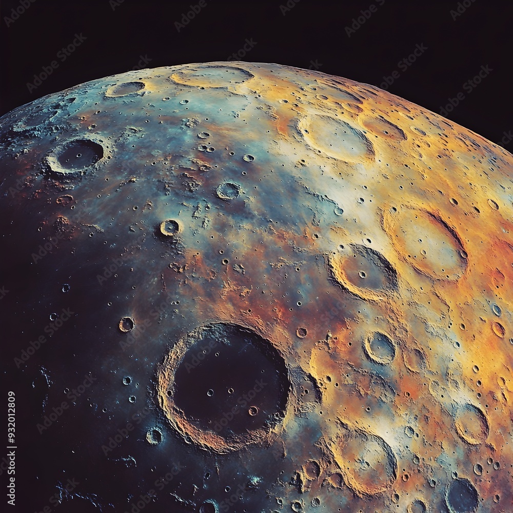 Surreal and Dreamlike Detailed Photograph of the Lunar Surface with ...