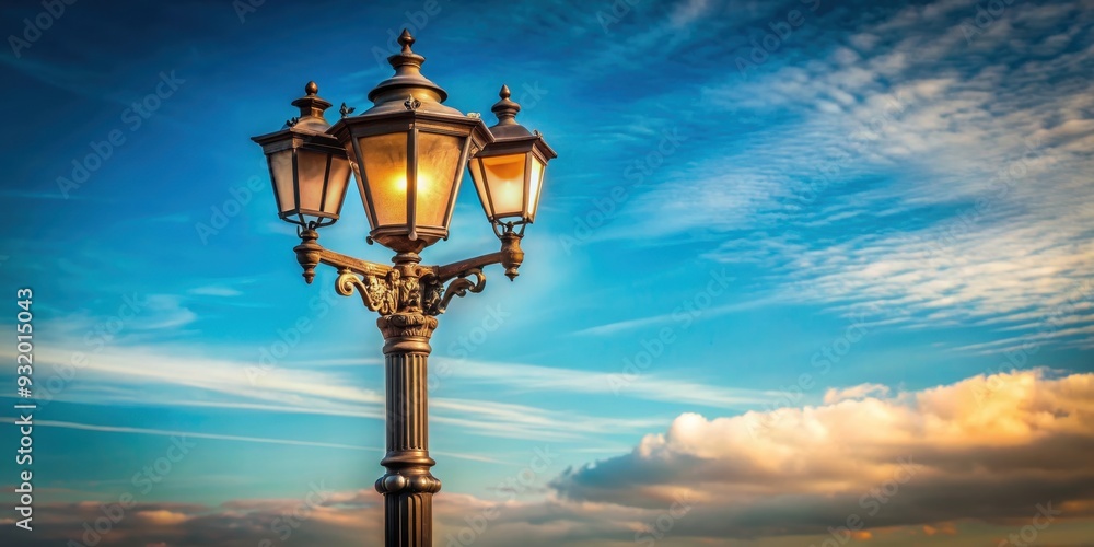 Vintage pole street light with a classic lamp design , vintage, pole ...