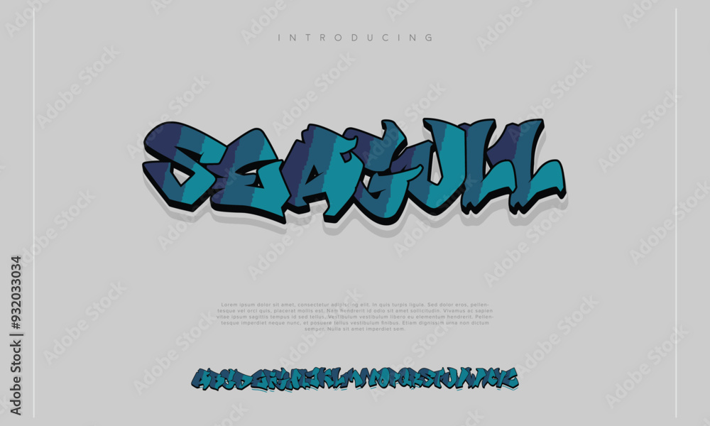 Integrating graffiti font with gradient colors, this design offers a ...